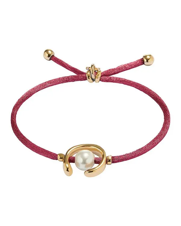 UNODE50 Threaded Bracelet With Pearl Accent - Gold/pink
