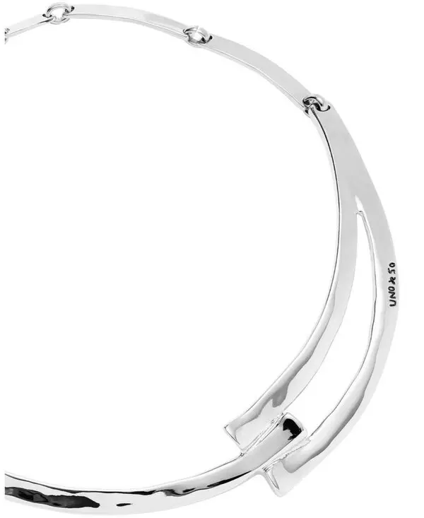 UNODE50 Sculpted Choker Necklace In Sterling -plated Finish