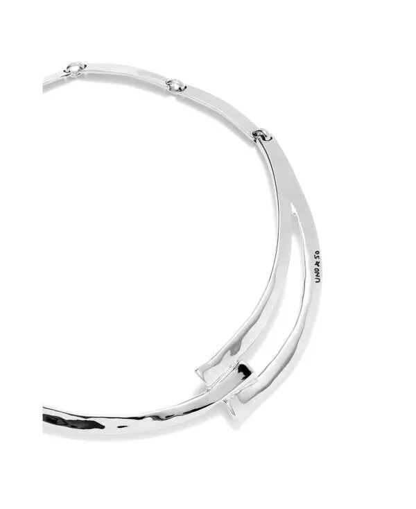 UNODE50 Sculpted Choker Necklace In Sterling -plated Finish