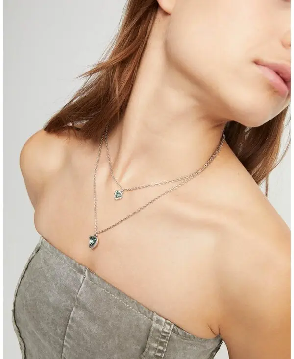 UNODE50 Sterling Plated Layered Triangle Pendant Necklace