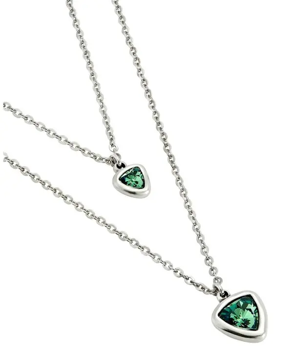 UNODE50 Sterling Plated Layered Triangle Pendant Necklace