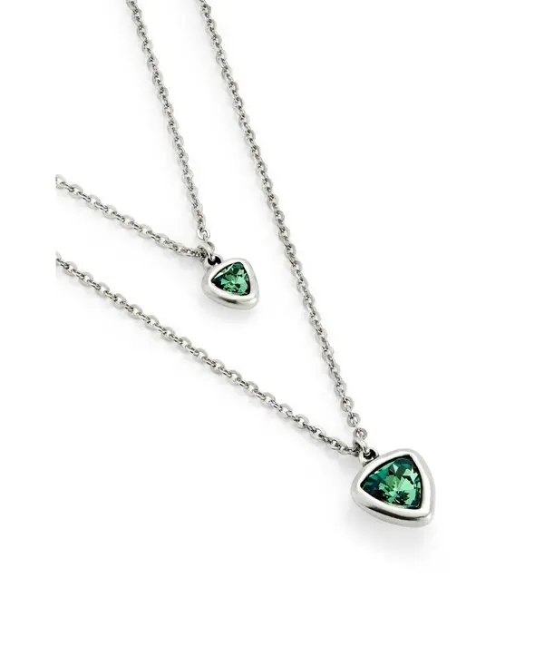 UNODE50 Sterling Plated Layered Triangle Pendant Necklace