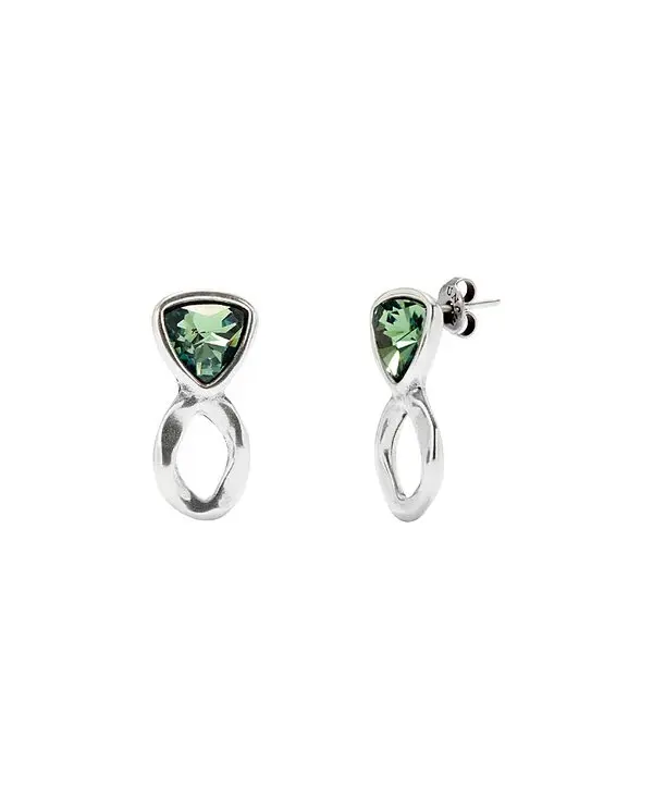 UNODE50 Sterling -plated Crystal Cluster Stud Earrings - Silver