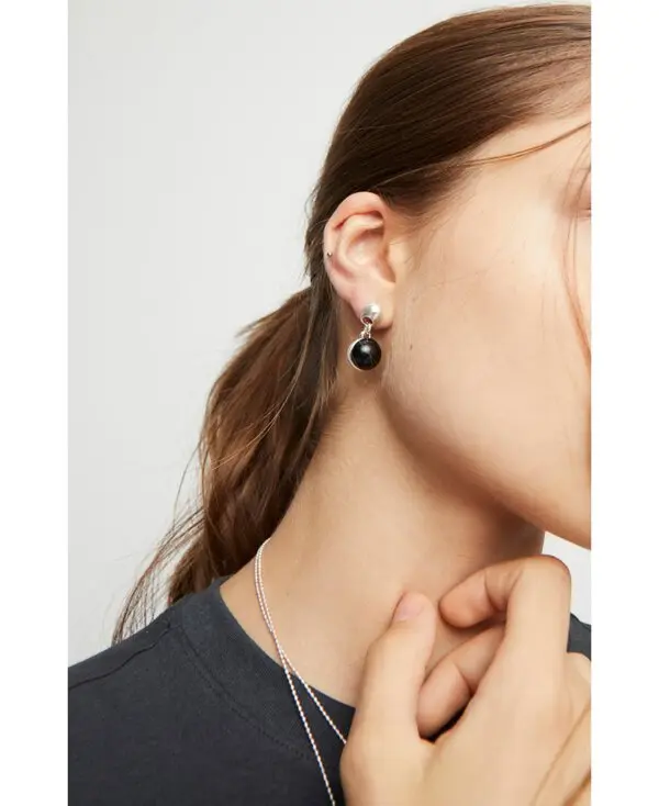 UNODE50 Black Murano Glass Drop Earrings