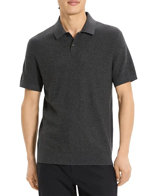 Theory Soris Sweater Polo - Charcoal Melange