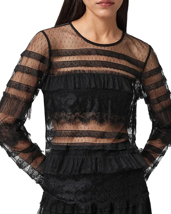 ALLSAINTS Arlea Tulle Top