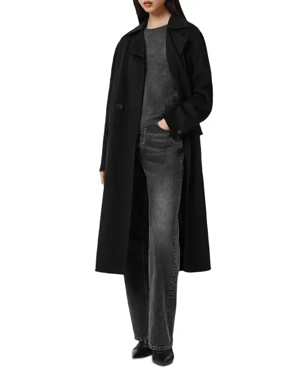 ALLSAINTS Sellma Wool Blend Coat - Black
