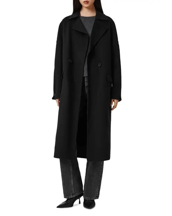 ALLSAINTS Sellma Wool Blend Coat - Black