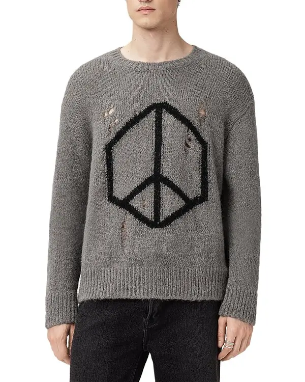 ALLSAINTS Message Crew Sweater - Gunmetal Grey
