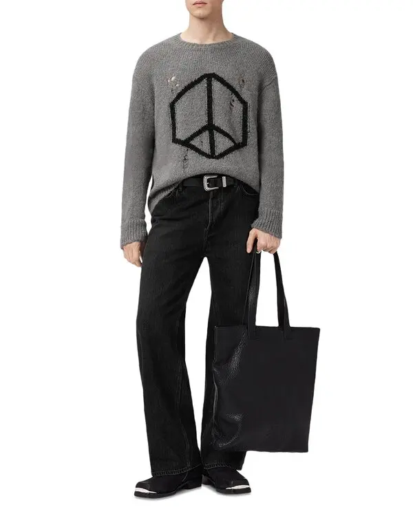 ALLSAINTS Message Crew Sweater - Gunmetal Grey