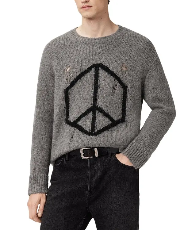 ALLSAINTS Message Crew Sweater - Gunmetal Grey