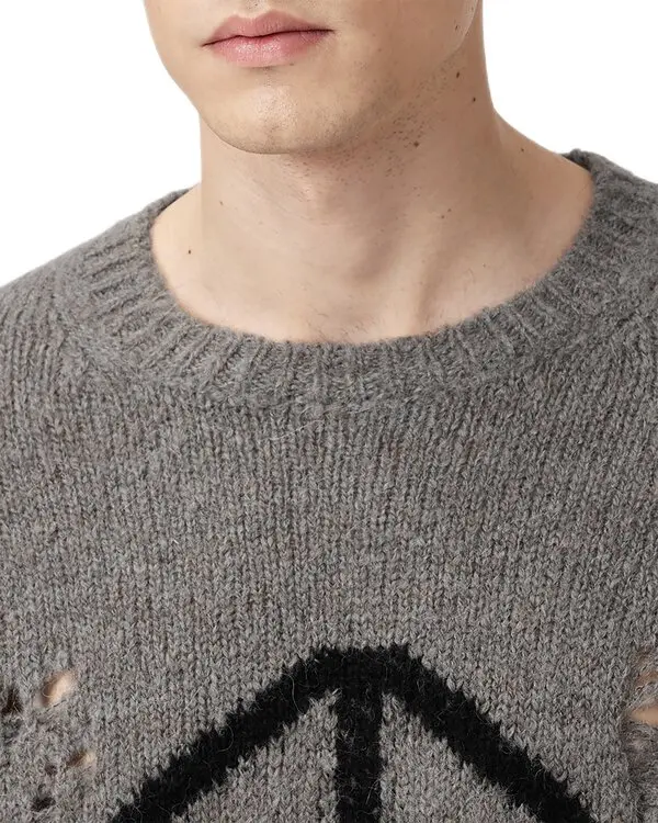 ALLSAINTS Message Crew Sweater - Gunmetal Grey