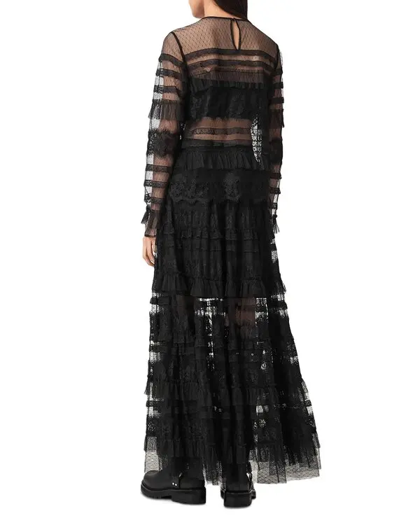 ALLSAINTS Arlea Tulle Maxi Skirt - Black