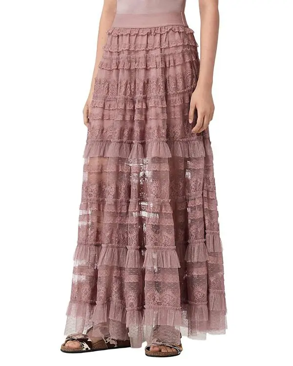 ALLSAINTS Arlea Tulle Maxi Skirt - Dusty Lilac