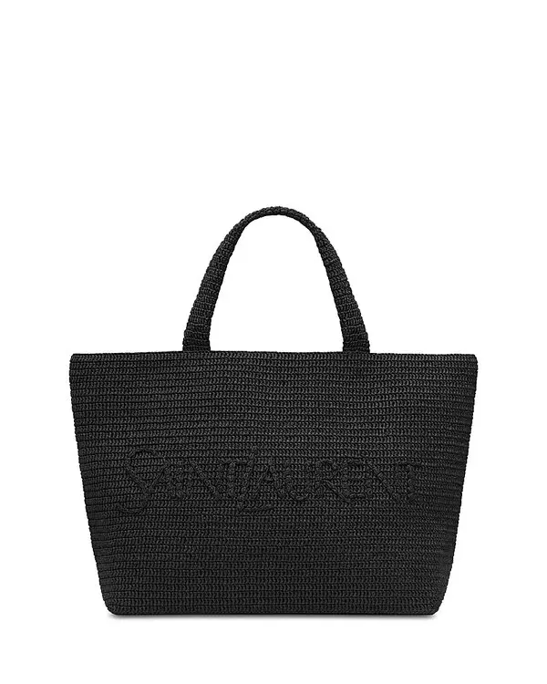 Saint Laurent Raffia Tote Bag - Nero