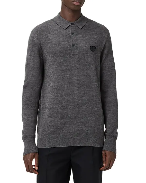 ALLSAINTS Lover Merino Ls Polo - Monument Grey