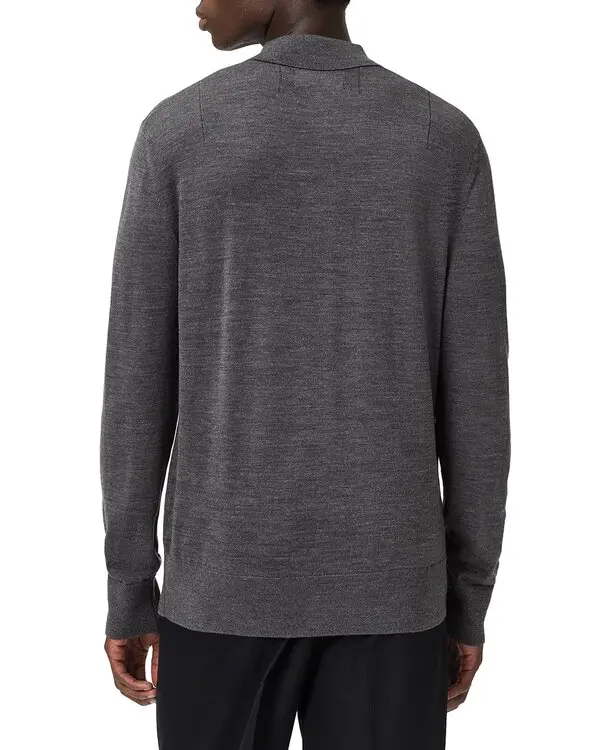 ALLSAINTS Lover Merino Ls Polo - Monument Grey