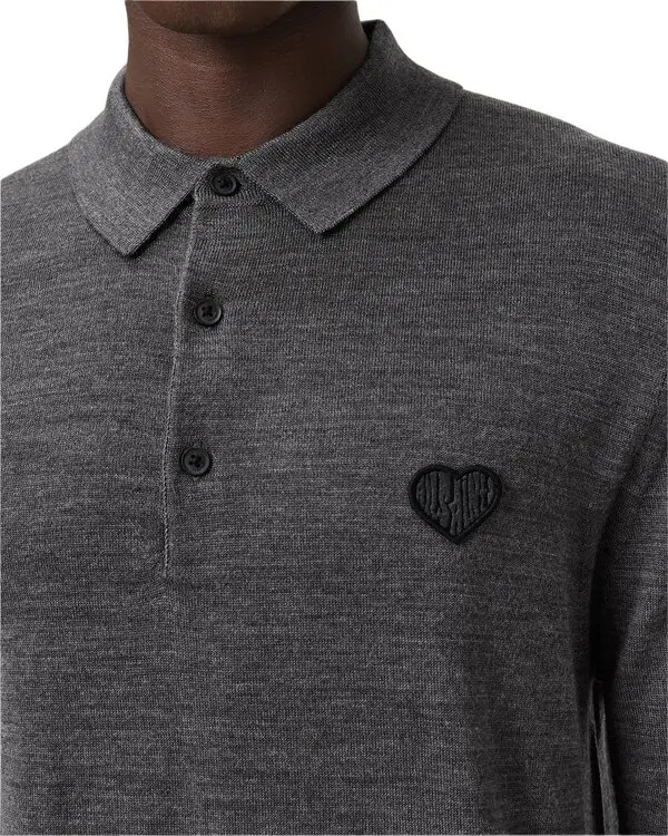 ALLSAINTS Lover Merino Ls Polo - Monument Grey