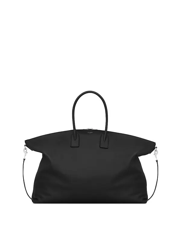 Saint Laurent Leather Bowling Weekend Bag - Nero
