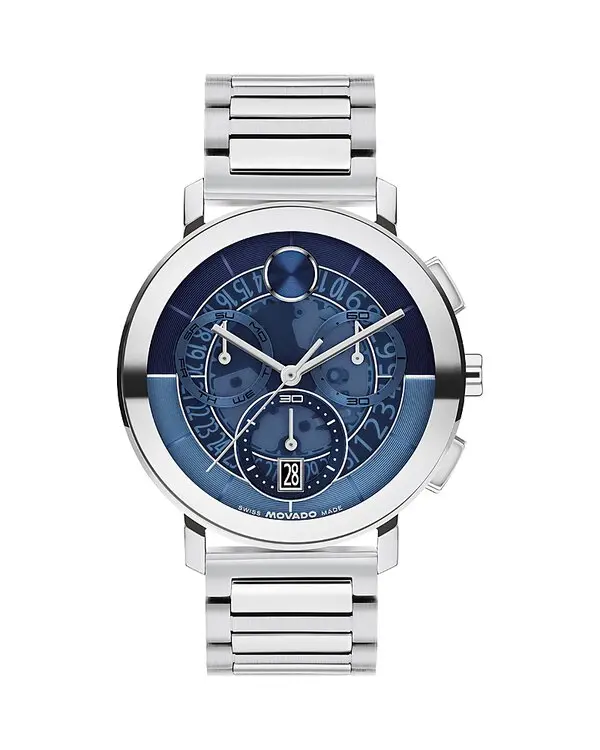 Movado Chronograph Watch, 42mm - Blue/silver