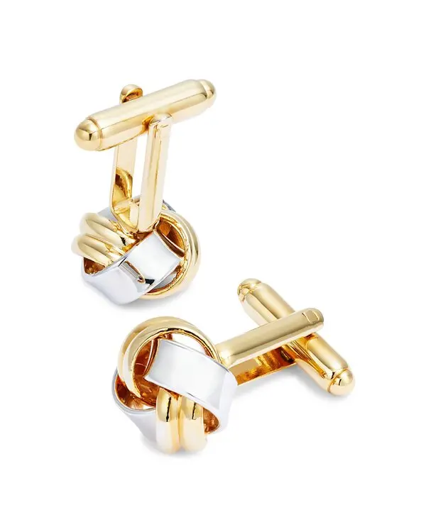 LINK UP Two Tone Knot Cufflinks - Silver/gold