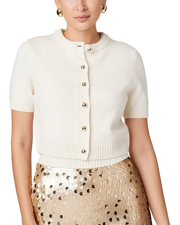 TOCCIN Pippa Short Sleeve Cardigan - Ivory