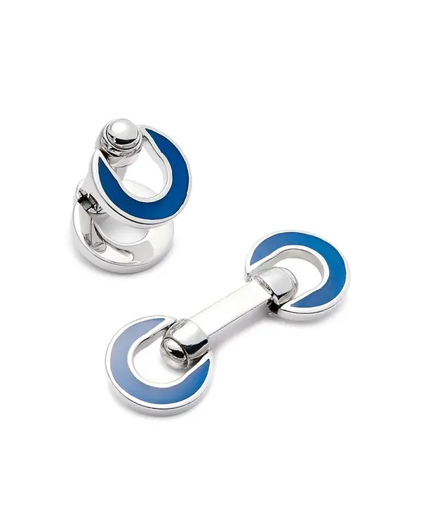 JAN LESLIE Horseshoe Flip Cufflinks - Royal Blue
