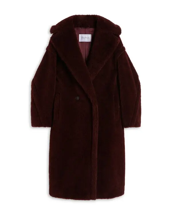 Max Mara Tedgirl Teddy Bear Overcoat In Cherry - 20% Off
