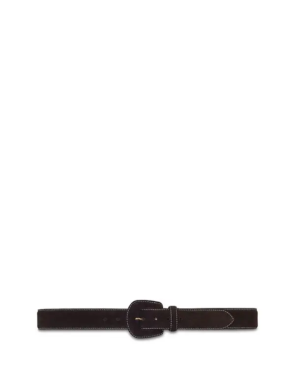 Maje Suede Belt - Dark Brown