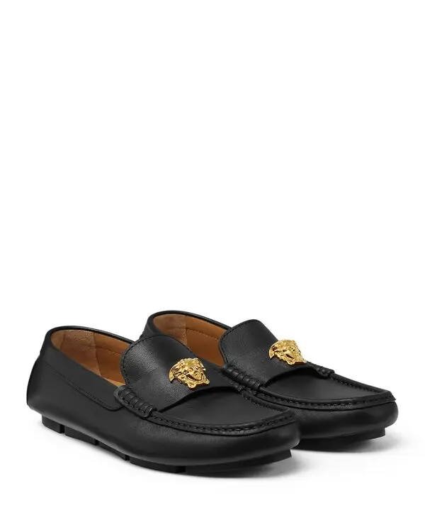Versace Leather Loafers - Black
