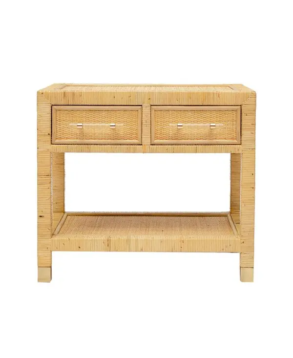 TOV FURNITURE Amara Rattan 2-drawer Nightstand