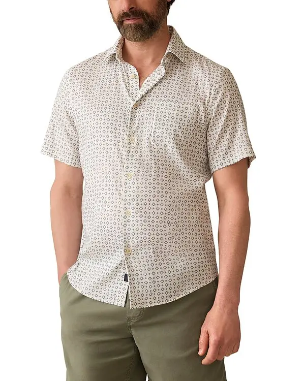 Faherty Brand Movement Monterey Printed Shirt - Stony Beach Diamond