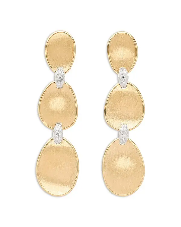 Marco Bicego 18k White And Yellow Diamond Lunaria Drop Earrings - Gold