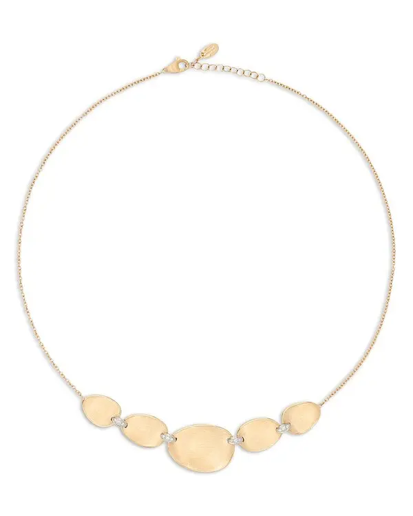 Marco Bicego 18k White & Yellow Diamond Lunaria Collar Necklace - Gold