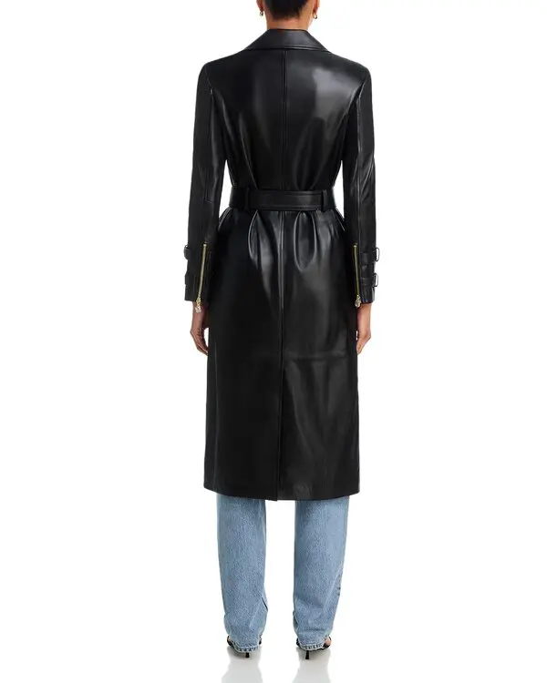 L'Agence Celina Leather Trench Coat