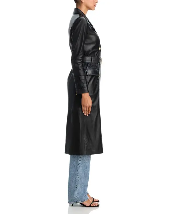 L'Agence Celina Leather Trench Coat