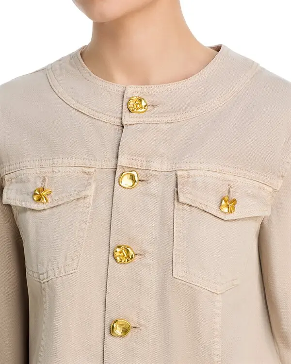 L'Agence Anouk Collarless Jacket - Biscuit