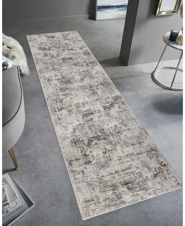 MINK HOME Alloy All343 Runner Area Rug, 2'6 X 8 - Grey
