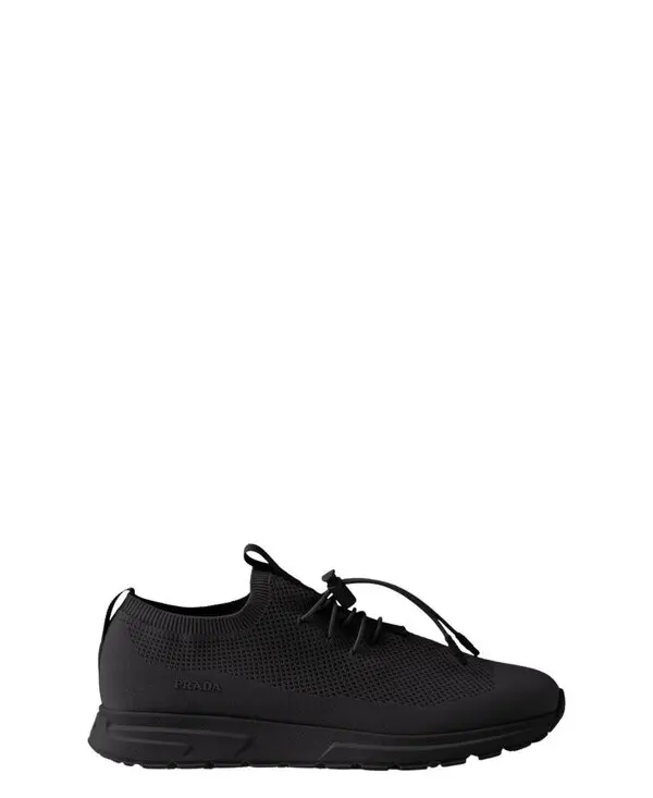 Prada Prax Stretch Knit Sneakers - Black