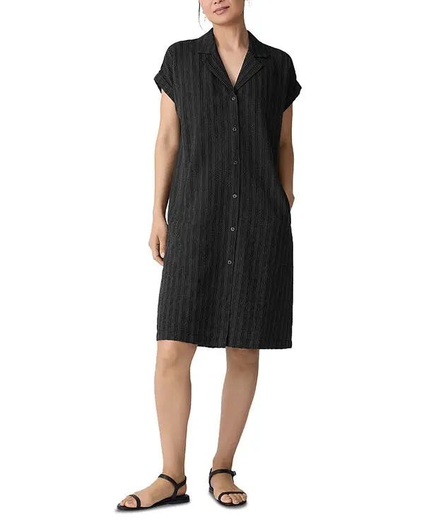Eileen Fisher Notch Collar Shirt Dress