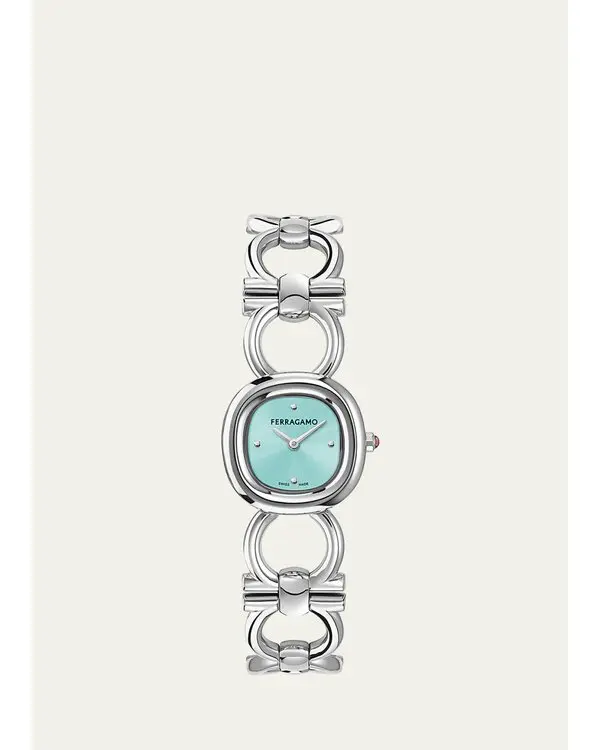 FERRAGAMO Double Gancini 25mm Bracelet Watch - Silver