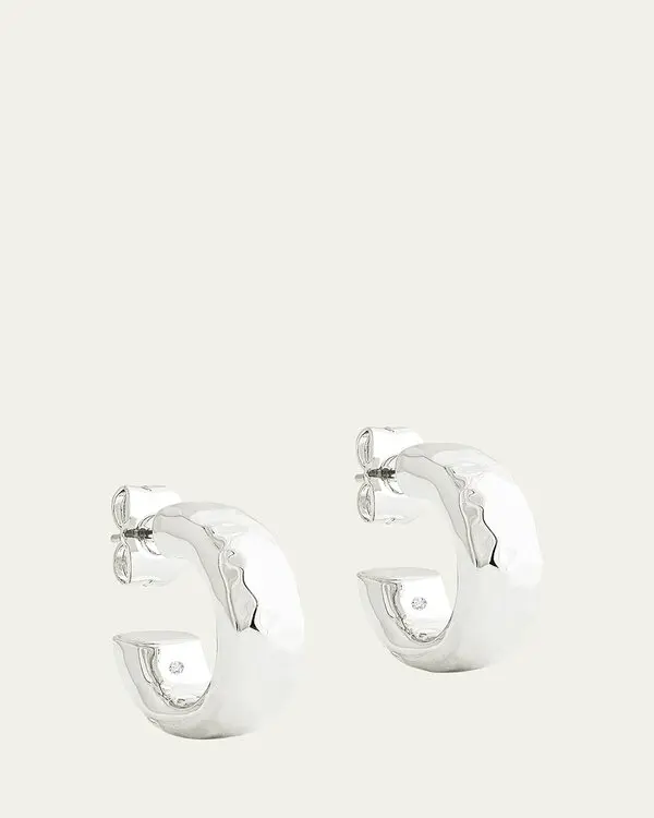 ANABEL ARAM JEWELRY Farrier Huggie Hoop Earrings - Silver