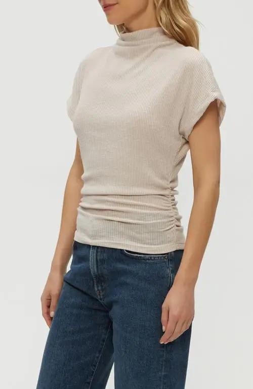 Michael Stars Lara Mock Neck Ribbed Sweater - Cement