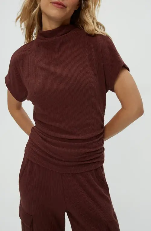 Michael Stars Lara Mock Neck Ribbed Sweater