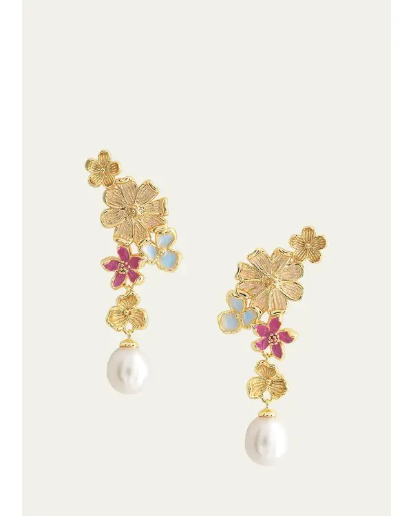 ANABEL ARAM JEWELRY Wildflower Pearl Drop Earrings - Multicolor