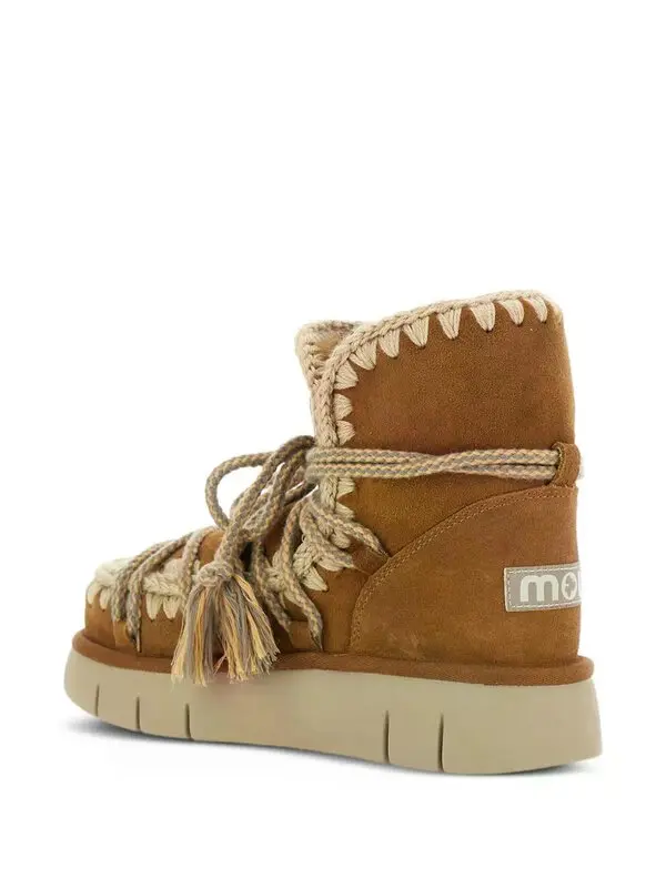 Mou Crochet-detail Platform Boots
