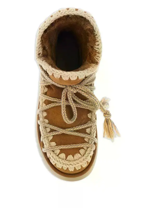 Mou Crochet-detail Platform Boots
