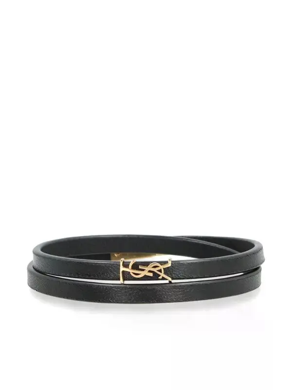 Saint Laurent Double-wrap Bracelet - Black