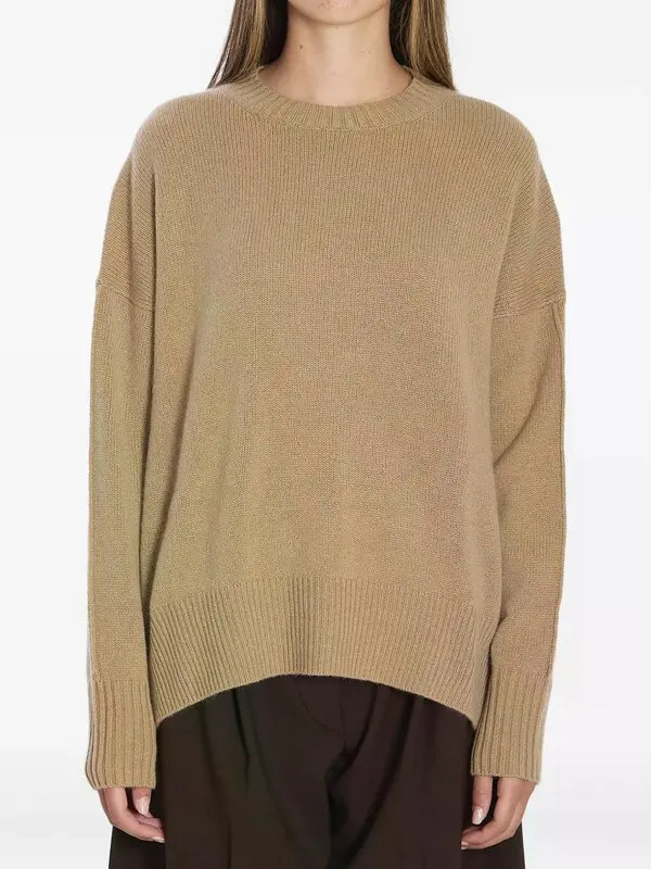 ALLUDE Cashmere Ribbed Sweater With Side Slits