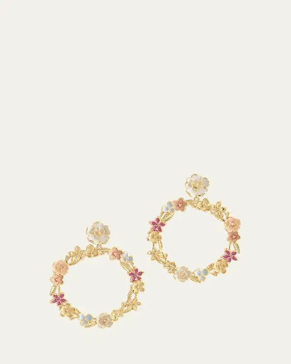 ANABEL ARAM JEWELRY Wildflowers Gathered Hoop Earrings - Multi